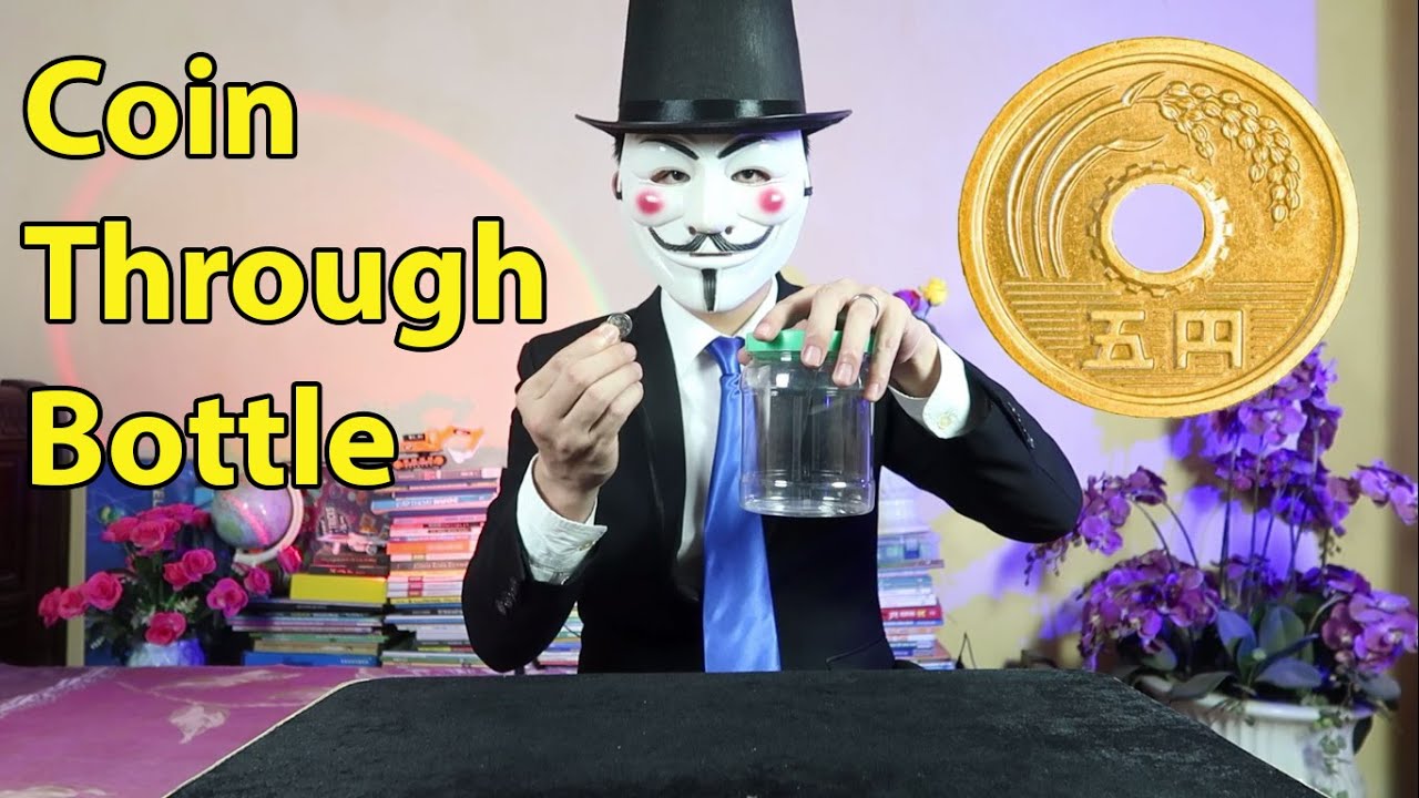 Coin 12 - Coin Through Bottle | 5 Coin Magic Tricks Tutorial For ...