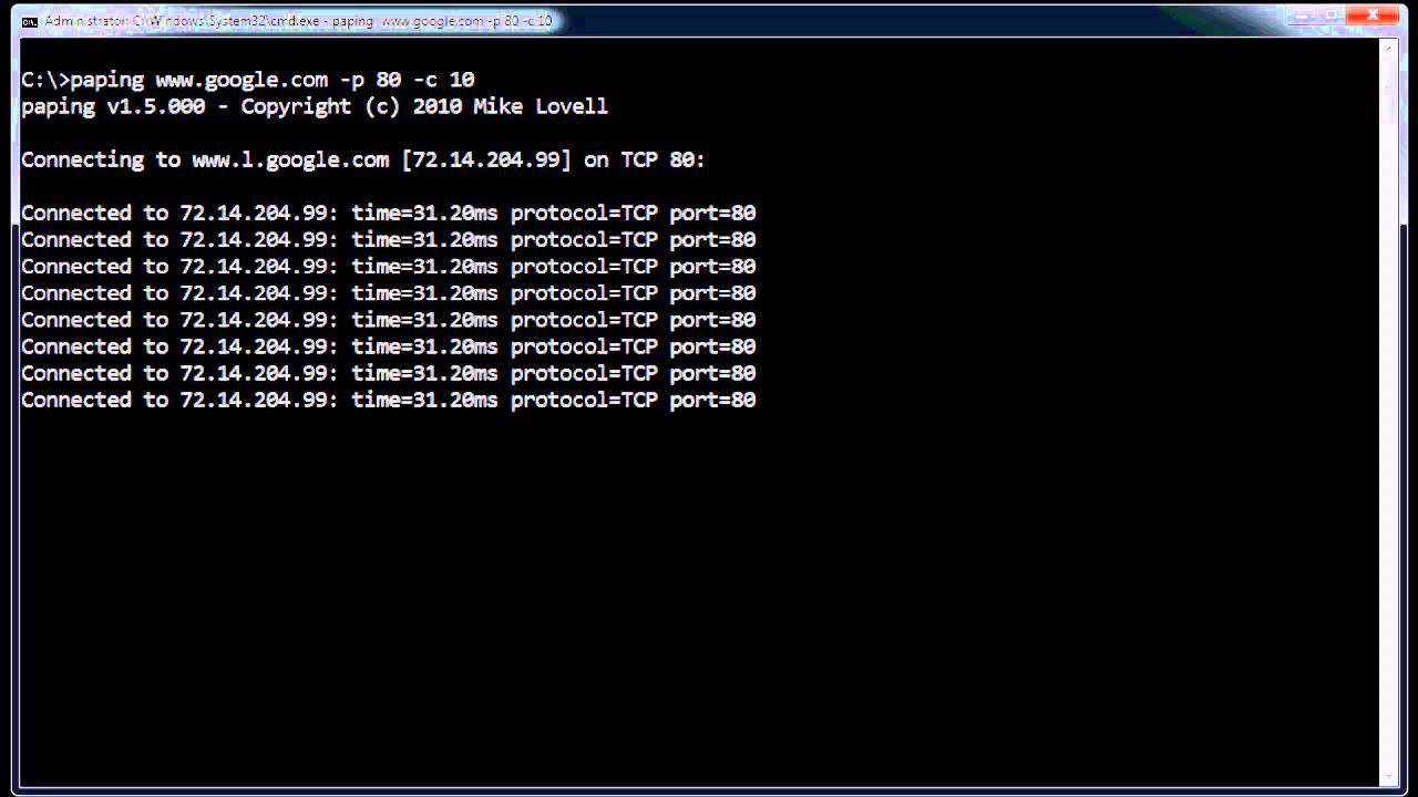 paping v1.5.000 Windows 7 x64 - YouTube