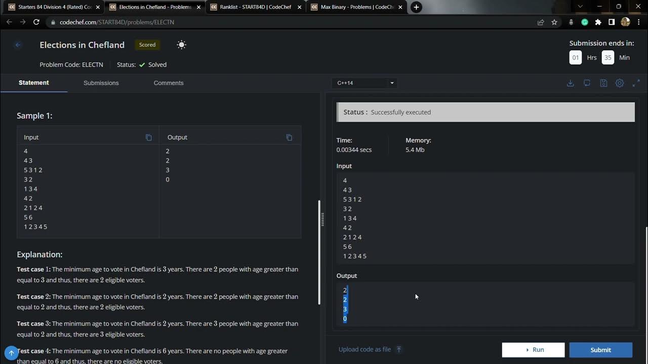Elections in Chefland Problems CodeChef Google Chrome 2023 -04- 05 codechef solution - YouTube