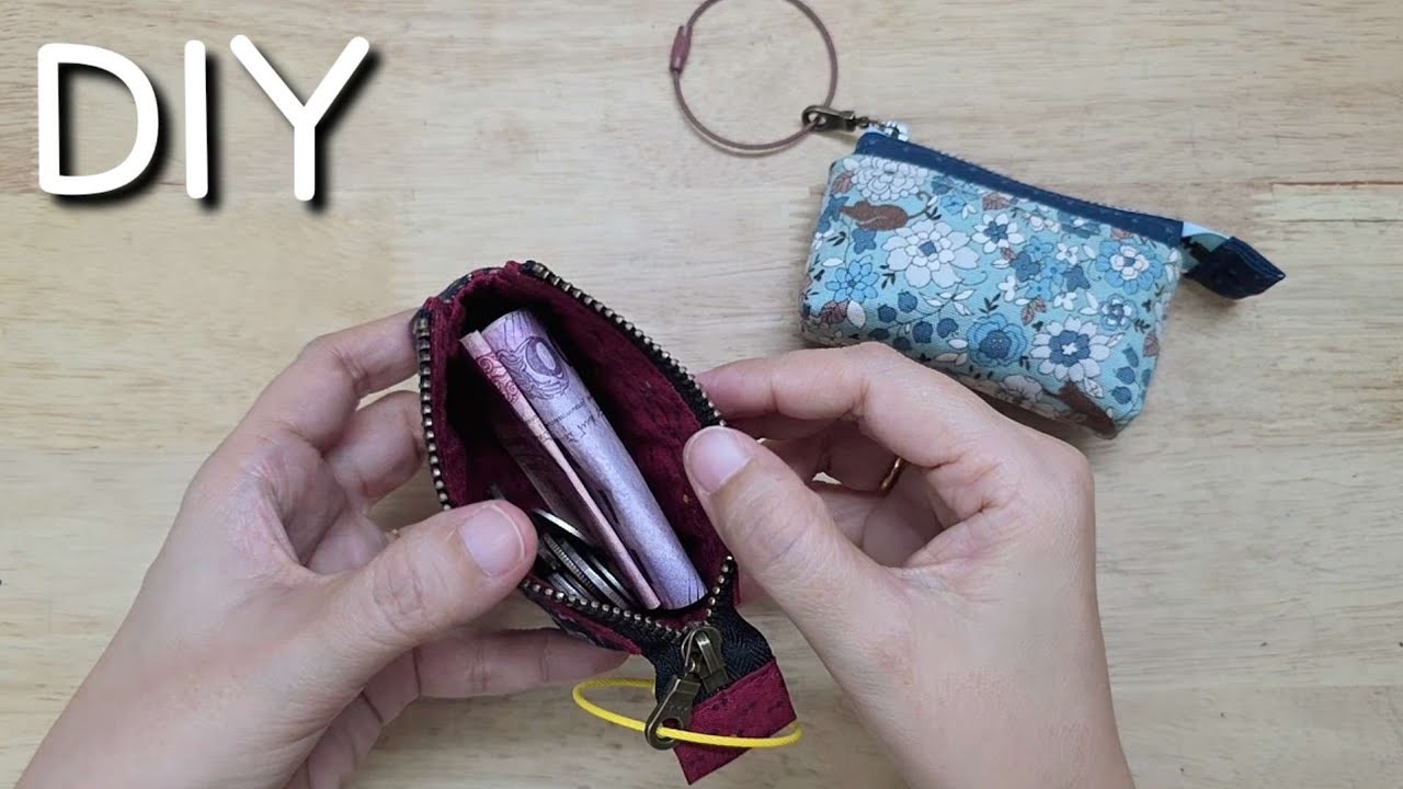 How to make a Mini Pouch Keychain | Easy Sewing | DIY Bag - YouTube