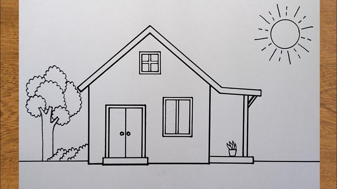 Cara Menggambar Rumah Yang Mudah Menggambar Rumah Sederhana Drawing
