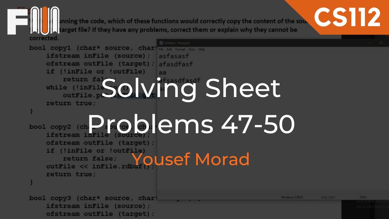 CS112 | Solving Problems (47-50) | Final Revision Sheet | by Yousef ...
