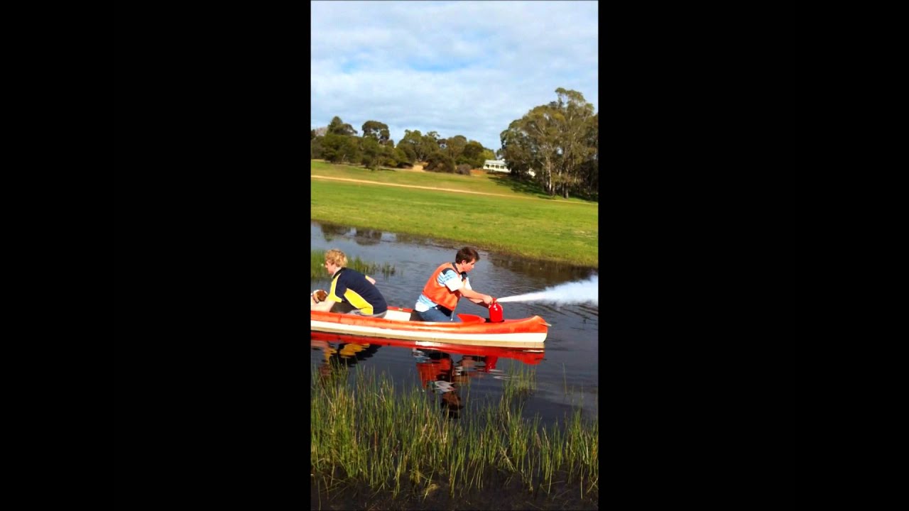 Fire Extinguisher and a Canoe - Conservation of Momentum - YouTube