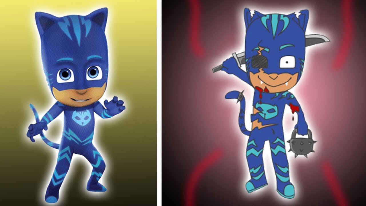 PJ MASKS Characters AS HORROR VERSION | Drawing Art Digital - YouTube
