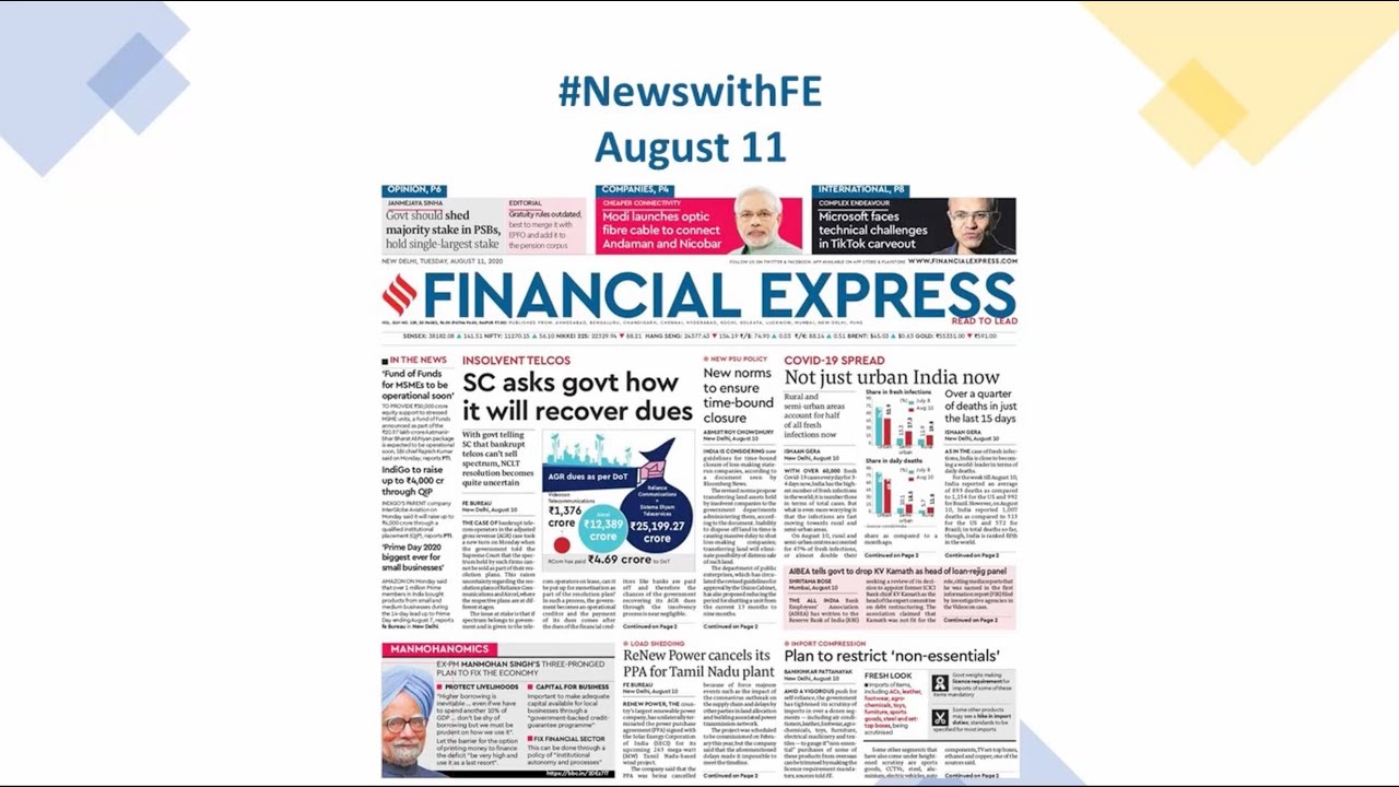 News with Financial Express Aug 11th, 2020 | News Analysis by Sunil ...