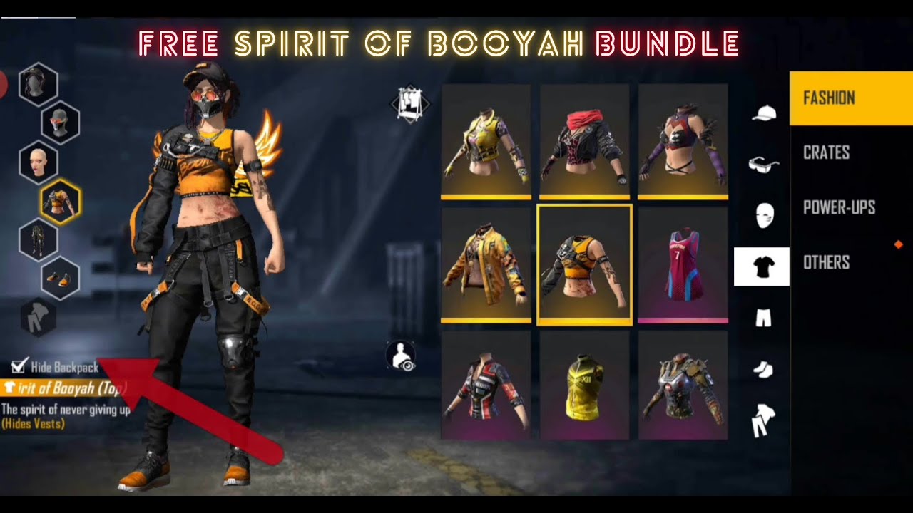 FREE SPIRIT OF BOOYAH BUNDLE [Hides Backpack 😮] & BOOYAH DAY BAT ...