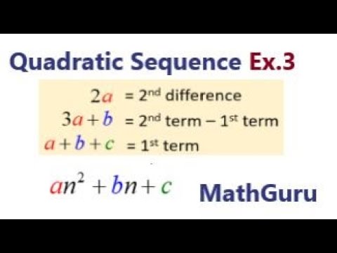 Quadratic Sequence | Example 3 - YouTube