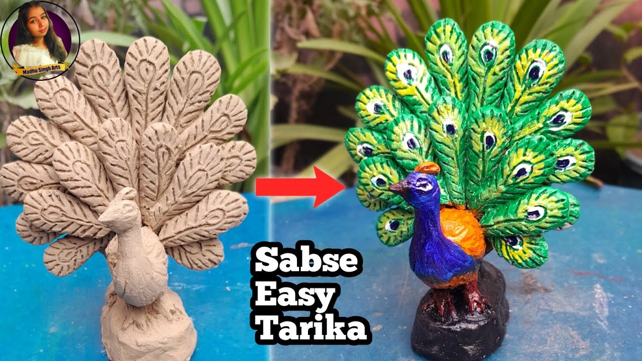 Clay peacock making step by step | mitti se mor Bnana Sikhe |# ...
