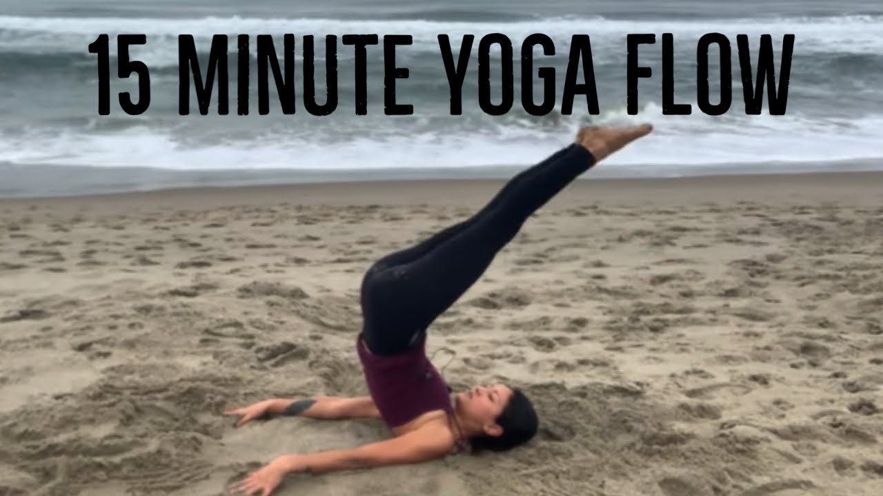 15 Minute Beach Yoga Flow All Levels - YouTube