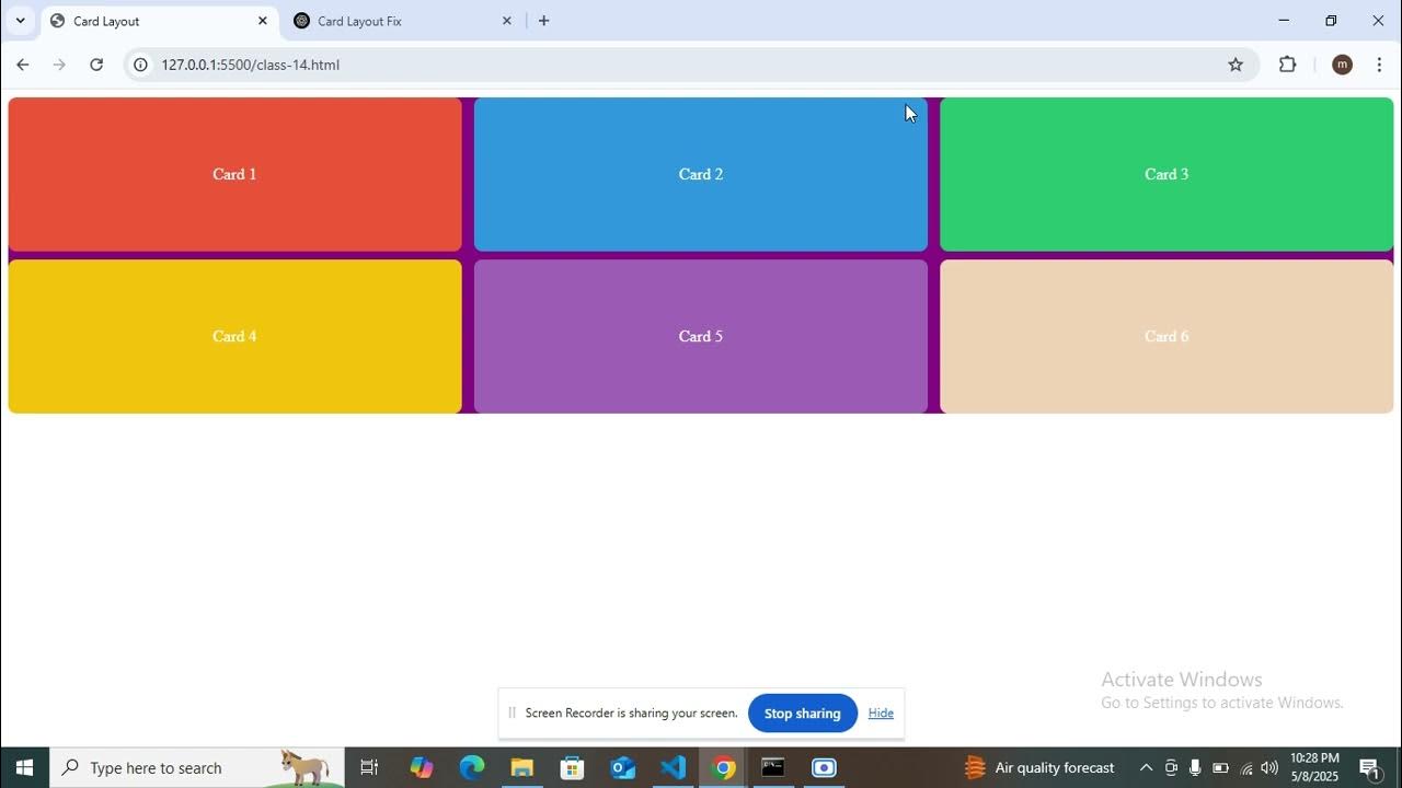 14-Responsive Card Layout Using Flexbox and Media Queries | HTML & CSS Tutorial for Beginners ...