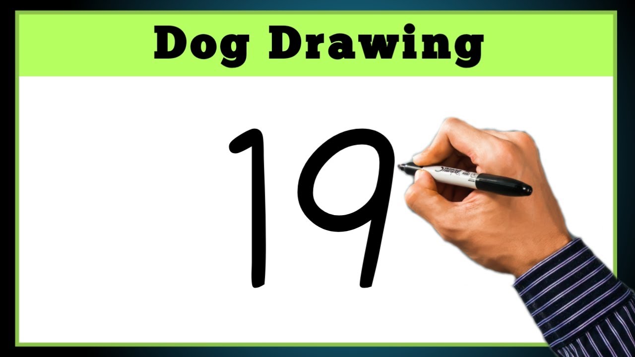 कुत्ते🐕 का चित्र बनाना सिखे आसानीसे | Dog🐕 Drawing from 19 | Easy Dog ...