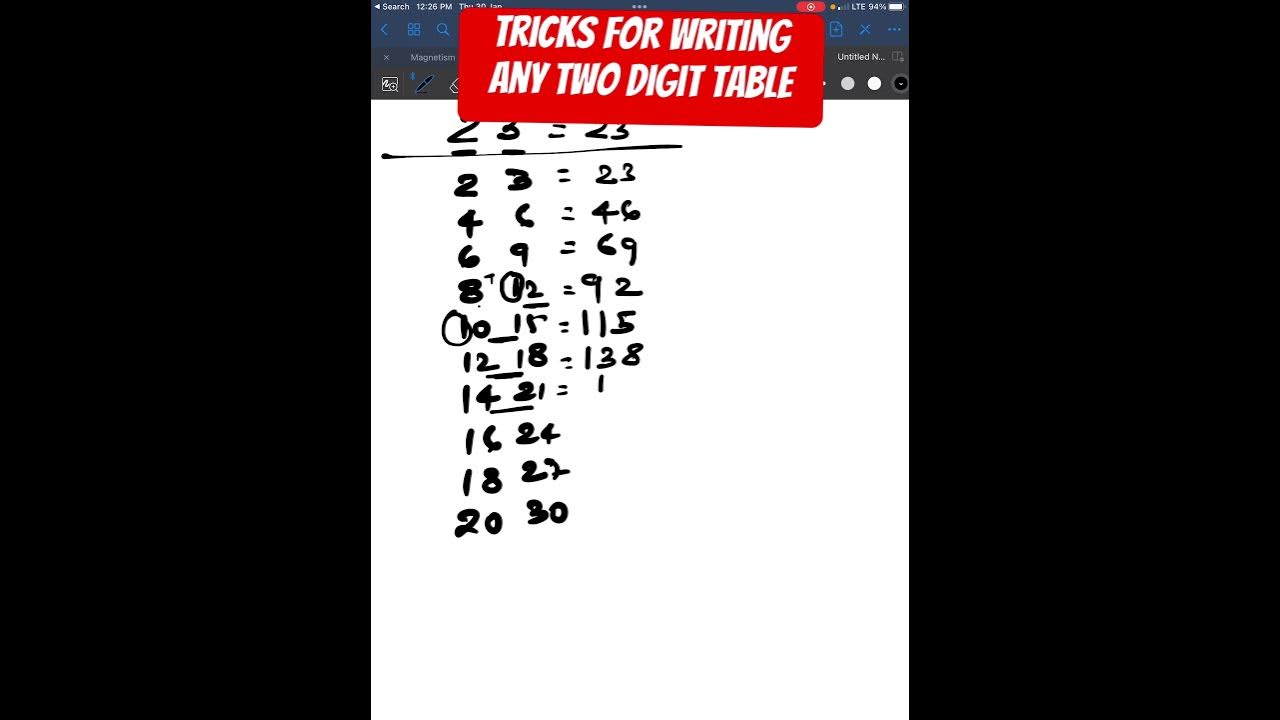 Tricks for writing any two digit table. - YouTube