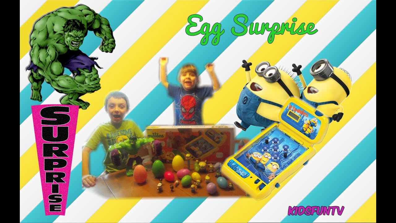 MINION PINBALL MACHINE + EGG SURPRISE TOYS WITH KIDSFUNTV - YouTube
