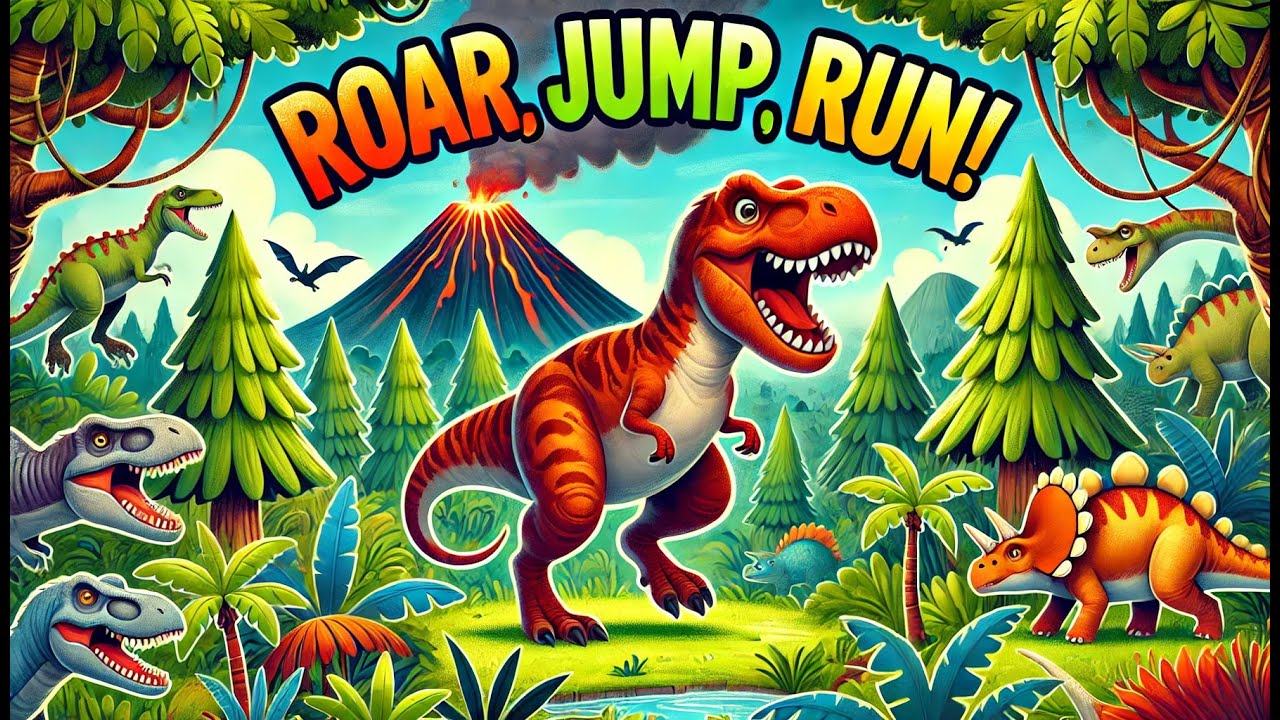 Roar, Jump, Run! 🦖 | Fun Dinosaur Movement Song for Kids 🎶 - YouTube
