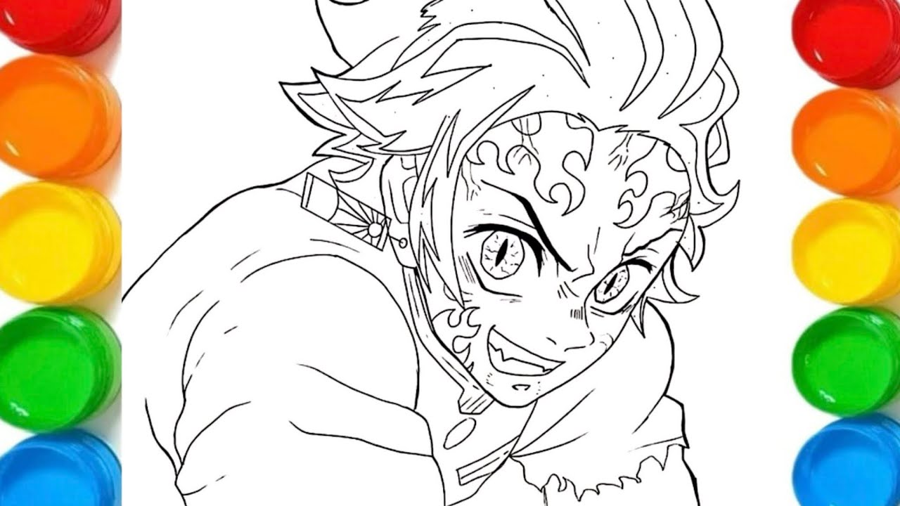 Colouring Tanjiro|Demon Slayer|Easy Step By Step Coloring|Speed ...