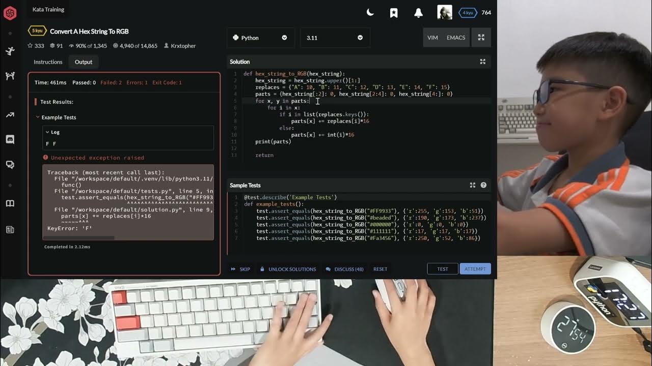 Codewars | Python | HHKB keyboard | 40 min real time | no talking | EP ...