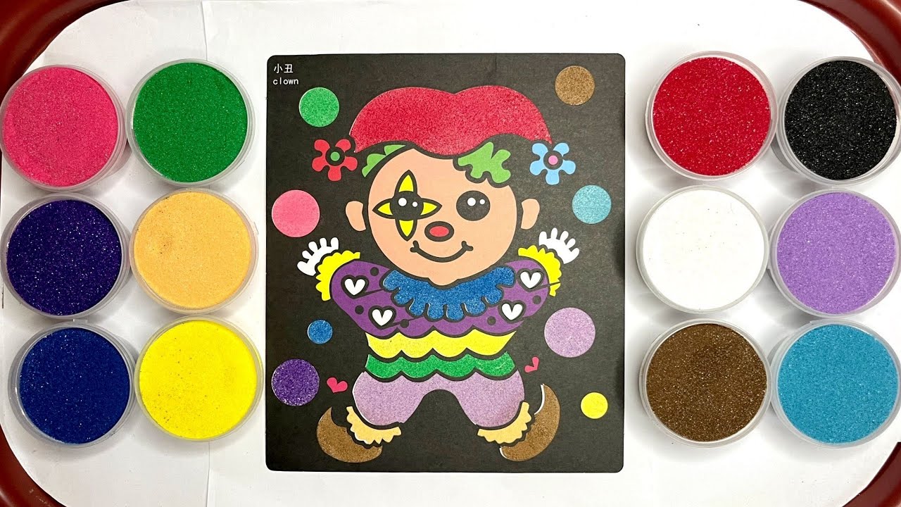 Coloured sand painting kids FUNNY CLOWN |Tranh cát màu trẻ em FUNNY ...