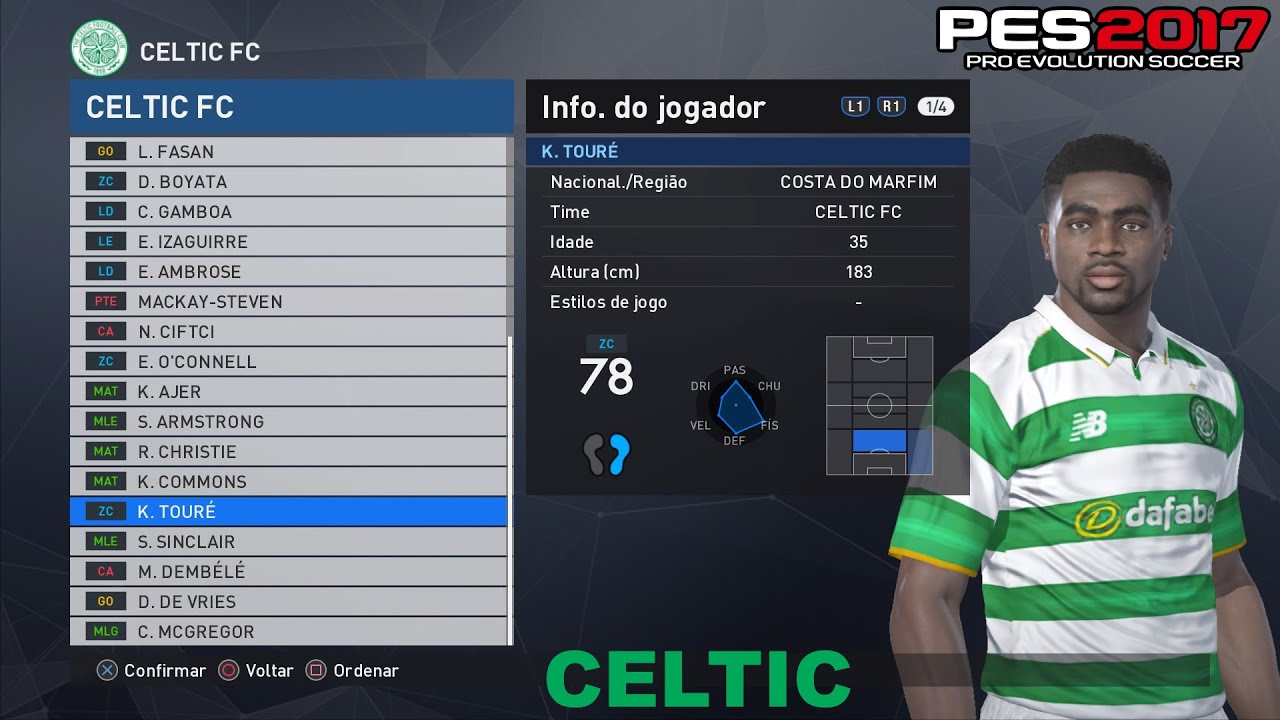 OPTION FILE CELTIC PES 2017 DOWNLOAD - YouTube