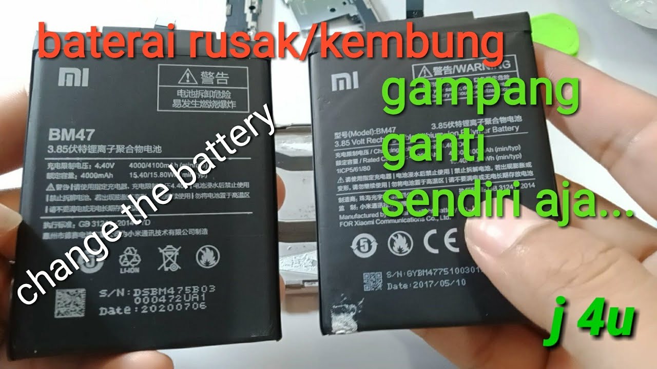 cara ganti baterai xiaomi redmi 4x/change the battery redmi 4x - YouTube