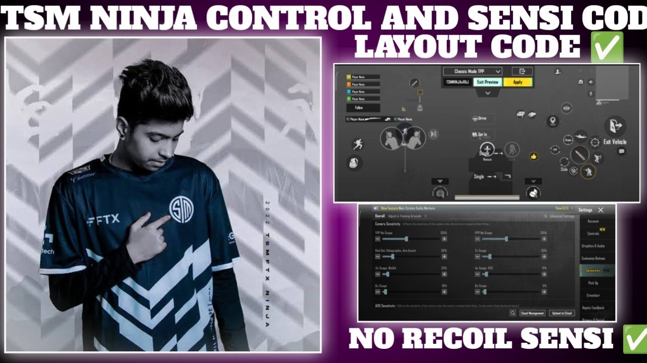 (2023) TSM NINJA JOD SENSITIVITY CODE BGMI/ TSM NINJA JOD CONTROL CODE BGMI/ #ninjajod SETTINGS ...