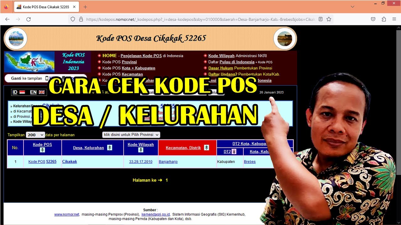 Cara Cek Kode Pos Desa atau Kelurahan - YouTube