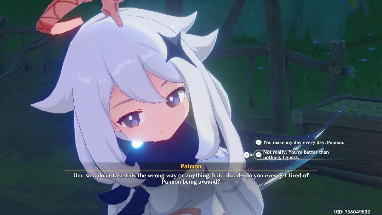 Awww look at Paimon getting all embarrassed - YouTube