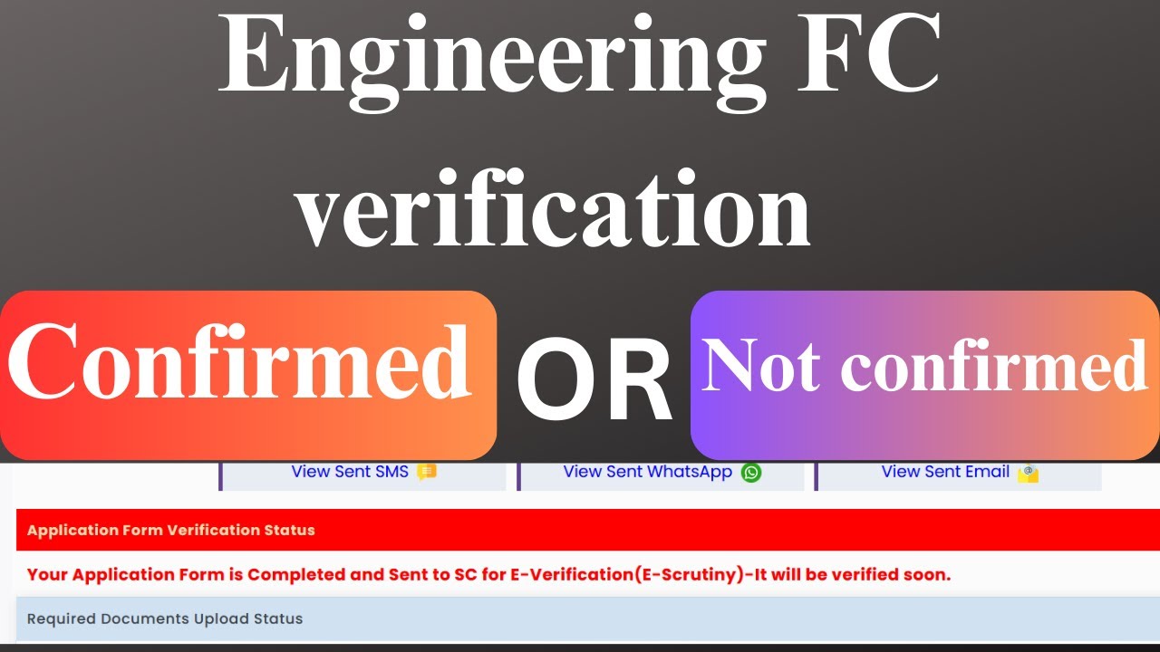 Application Form and Documents Verified or Rejected।Physical Scrutiny ...