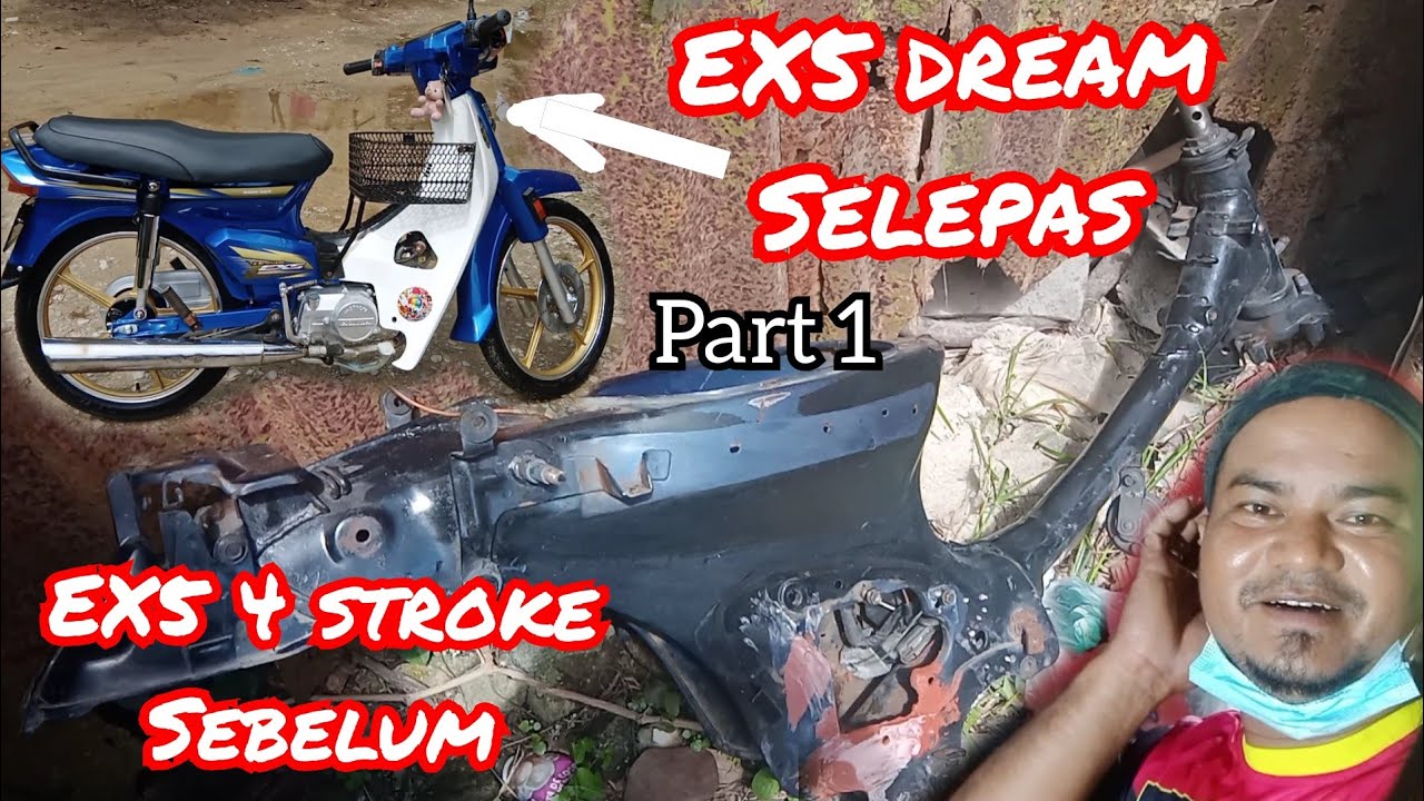 cara simen body EX5 4 Stroke /EX5 4-stroke jadi EX5 dream part 1/ - YouTube
