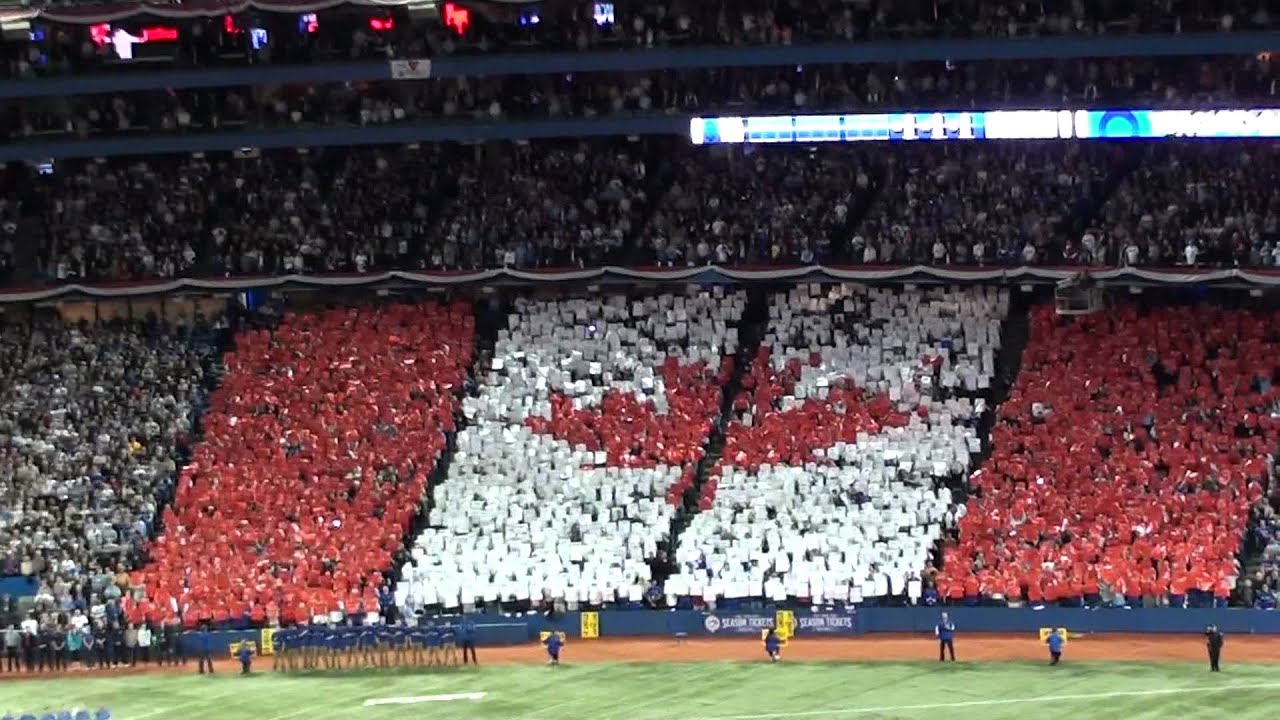 Toronto Blue Jays Stadium Card Stunts - O Canada - YouTube