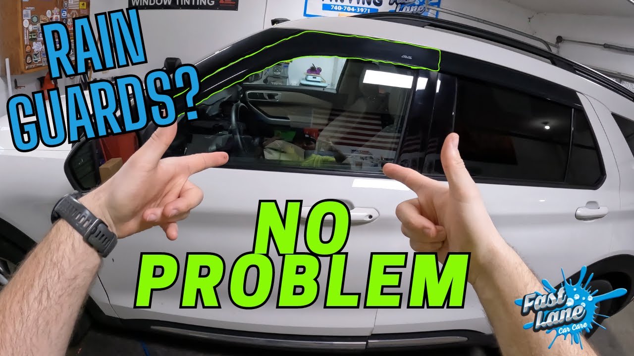 How To Tint Front Windows On Ford Explorer With Rain Guards! - YouTube