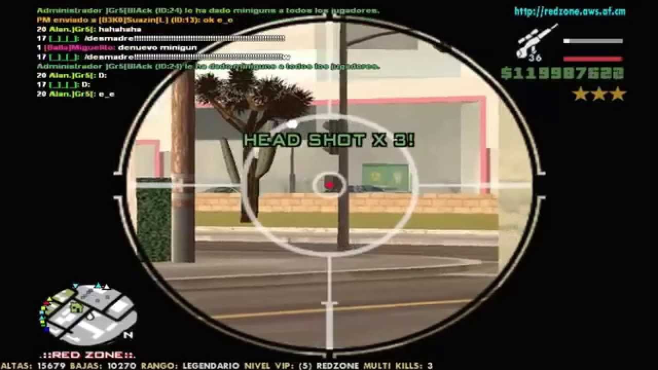 [GTA SAMP 0.3z]Head Shots + Kills Sniper [Red Zone] - YouTube