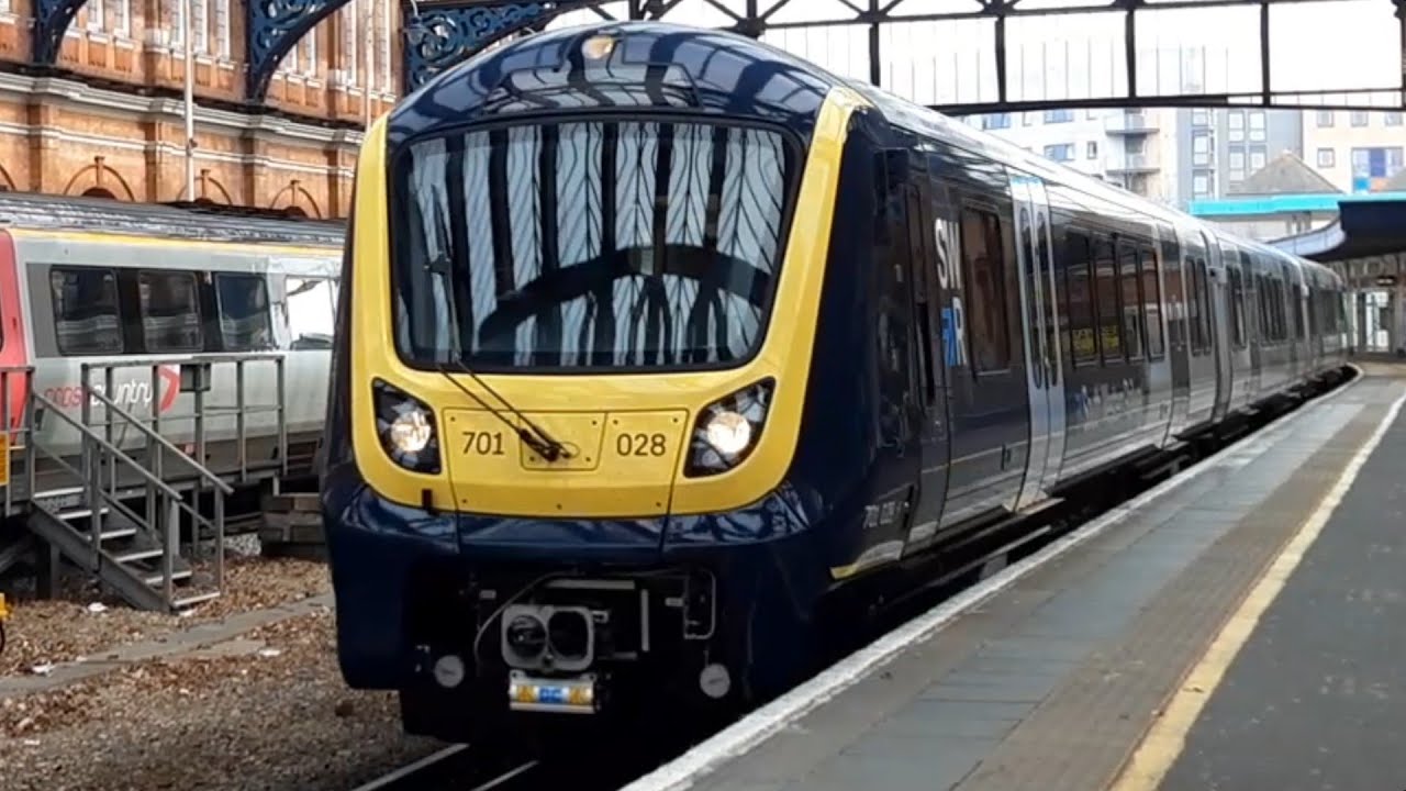 SWR Class 701 Arterio 701028 through Bournemouth on test - 5Q51 - 15/03 ...