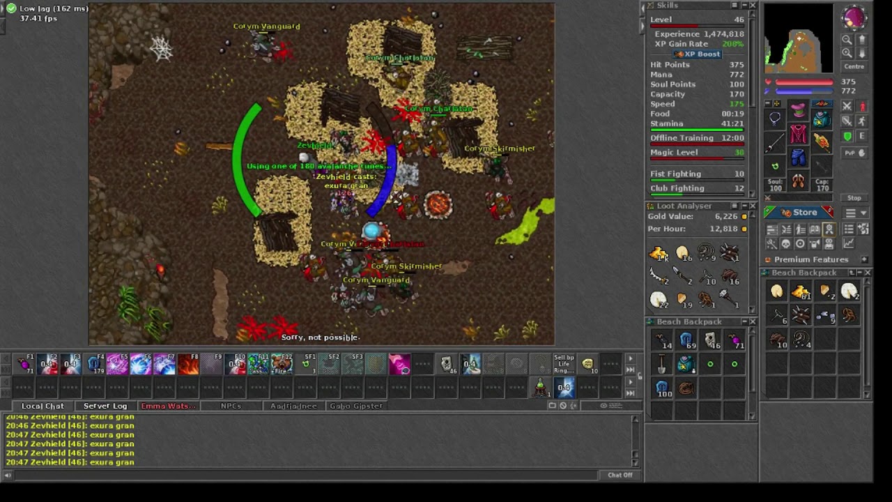 Tibia - Tutorial Sorcerer Cap. 14 - Fiebre Corym lvl 45 al 50 parte 2 - YouTube
