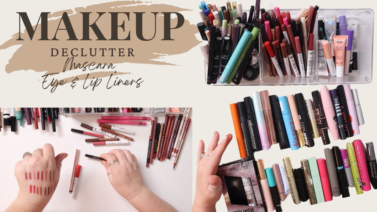 MAKEUP DECLUTTER: Mascara, Eye & Lip Liners – Mini Reviews, Swatches - YouTube