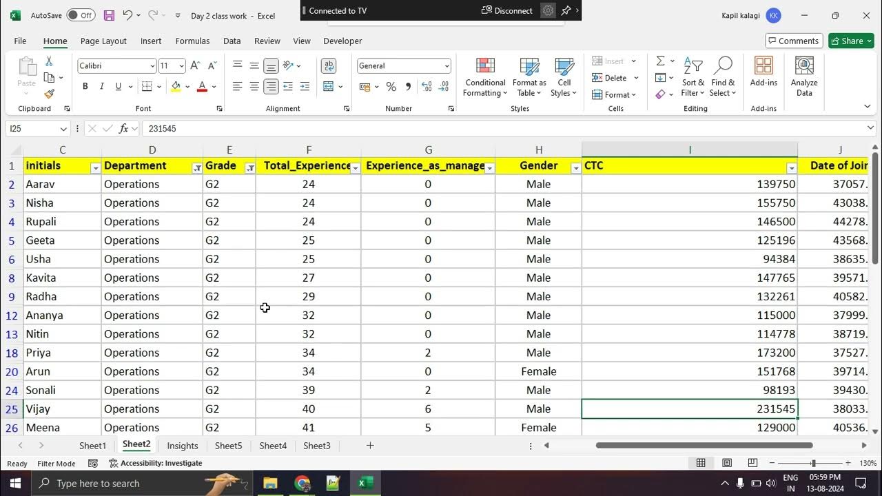 Excel Lecture 2 | Data Understanding | NMD Pvt Ltd. Data Analytics Courses, Pune | DA14 Batch ...