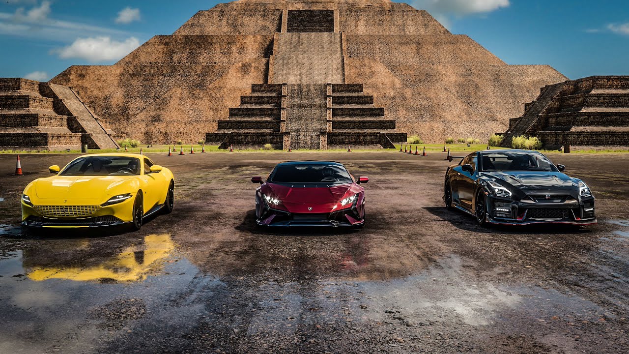 Forza Horizon 5 Drag Race: Ferrari Roma vs Lamborghini Huracan Tecnica ...