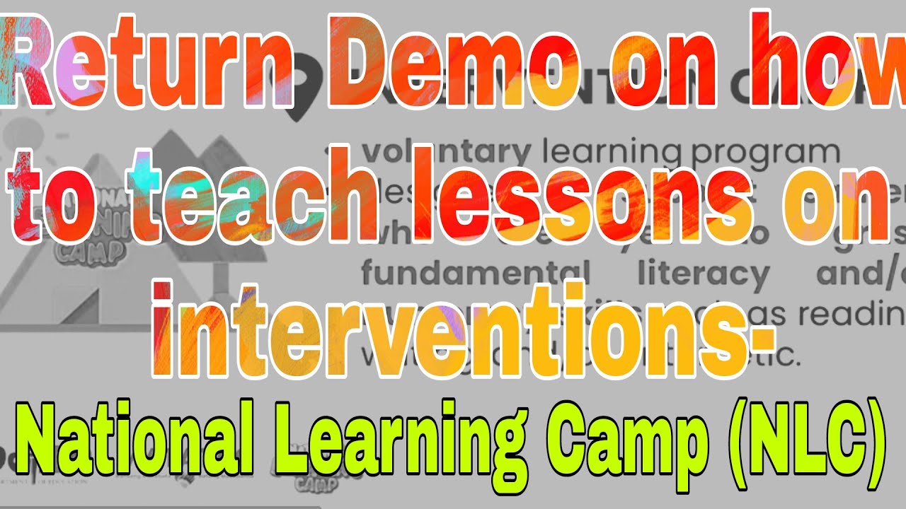 Intervention Camp Lesson demonstration # national learning camp - YouTube