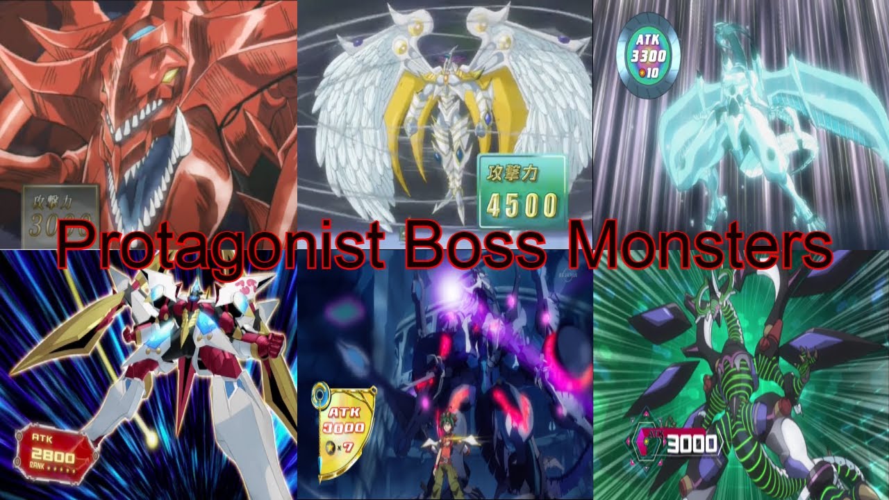 All Yu-Gi-Oh Protagonist Boss Monsters Summoning - YouTube