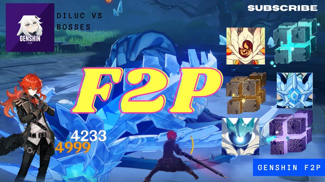 DILUC DPS F2P vs BOSSES | GENSHIN IMPACT | F2P BUILD [AR 39] - YouTube