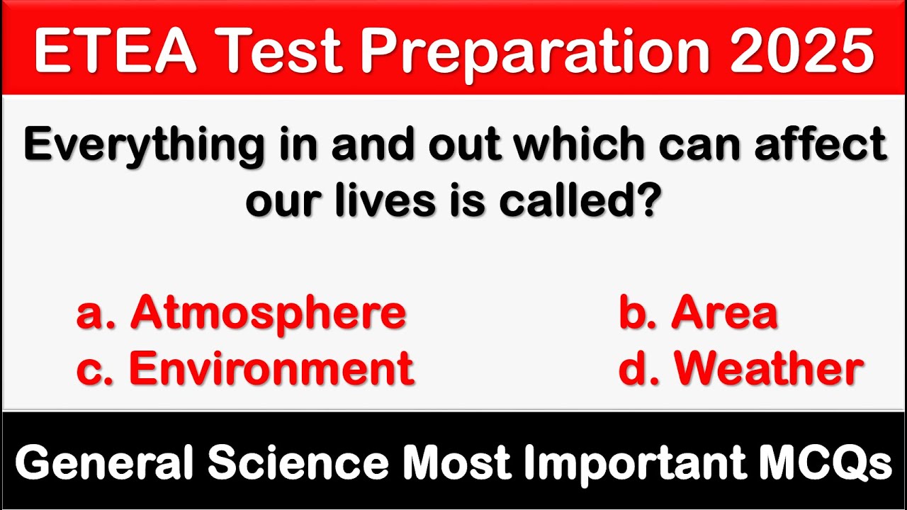ETEA Written Test 2025 | Top Most General Science MCQs for PST, CT, TT ...