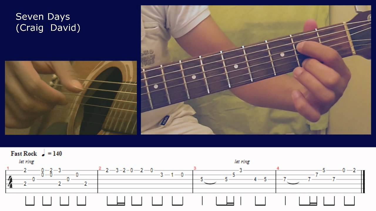 How to play seven days with tab and two hands by dani heng - YouTube