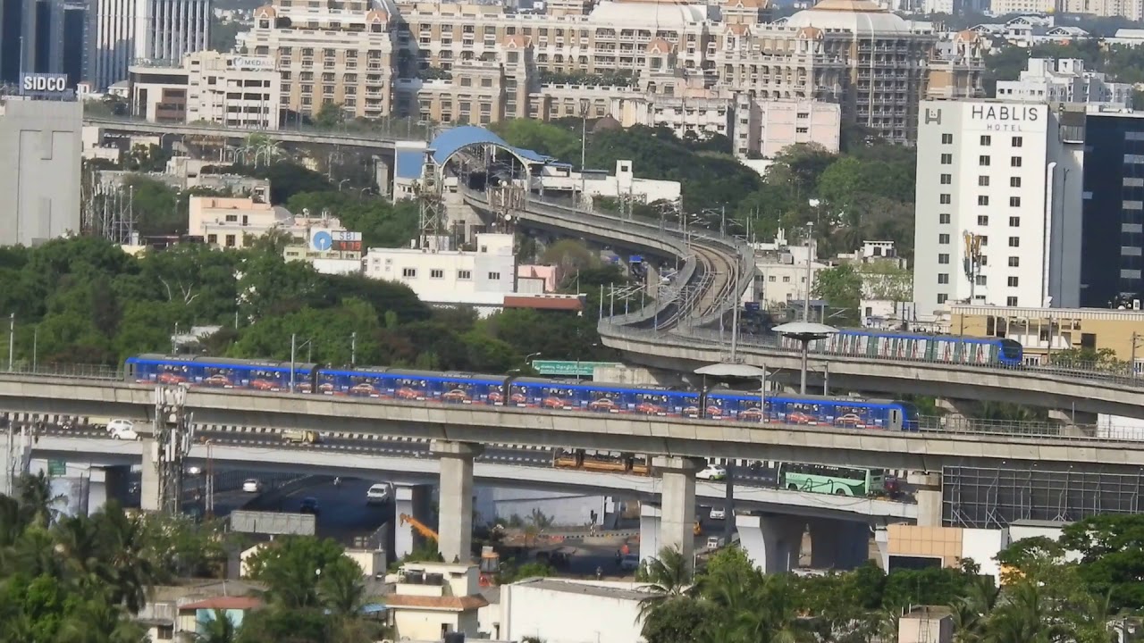 Three metro trains at Kathipara Junction. - YouTube