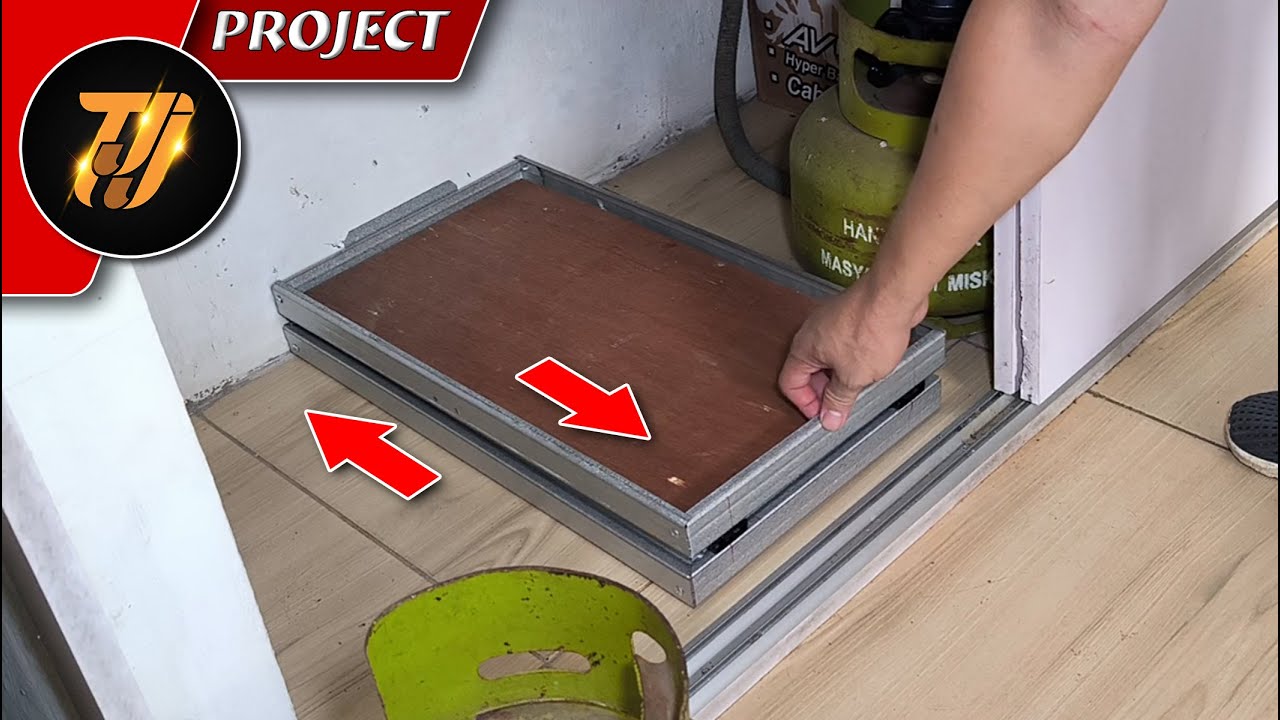 Cara membuat tempat tabung gas sliding baja ringan - YouTube