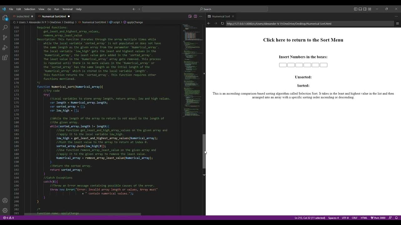 JavaScript Selection Sort - Sorting Algorithm - YouTube