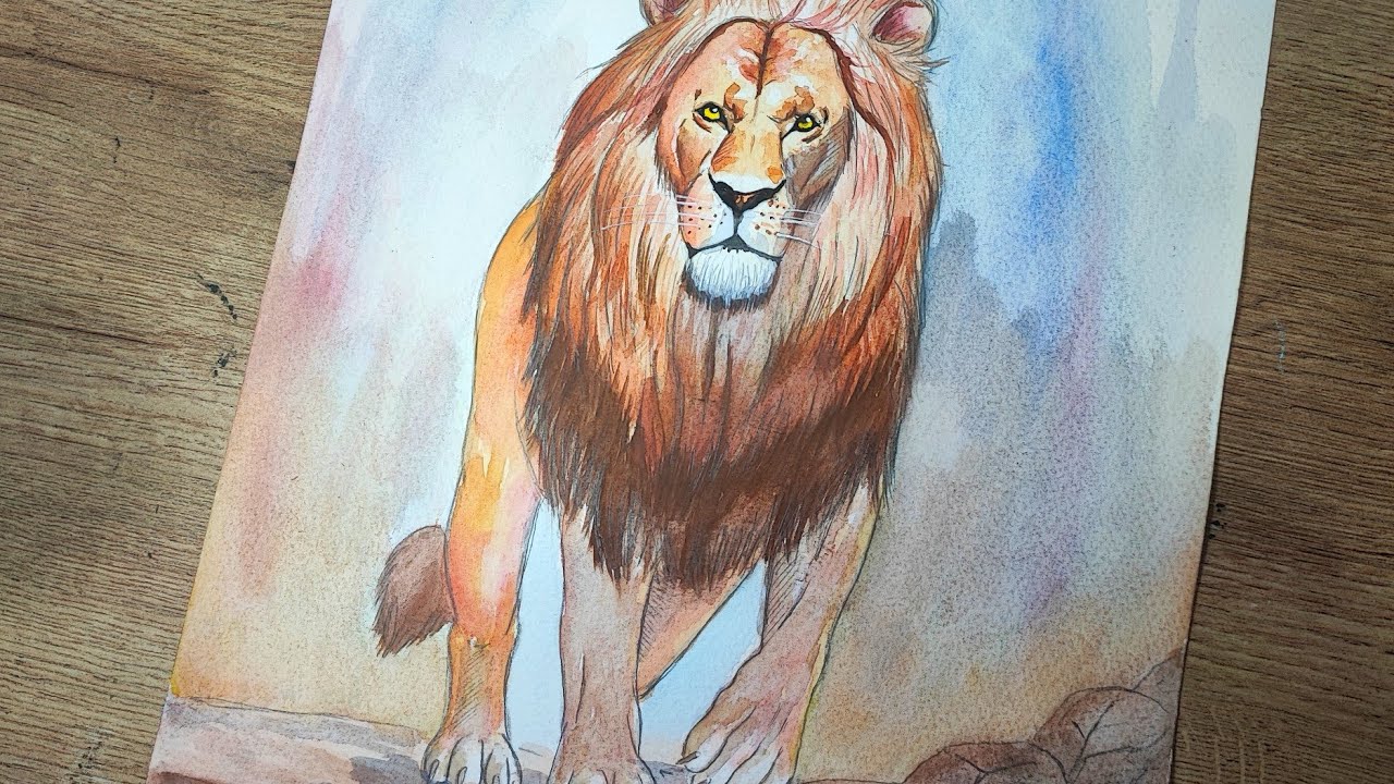 Leon Para Pintar Con Acuarela