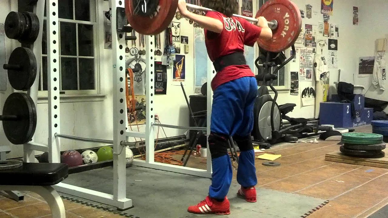 Tyler Bear Maizels 81kg BSq x 5 @ MTHall 12-20-12 - YouTube