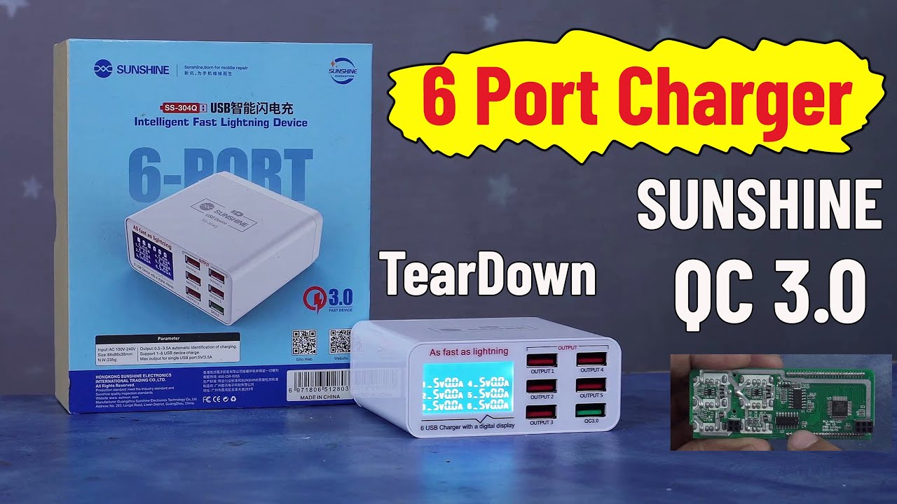 SUNSHINE USB Intelligence fast Charger SS-304Q 6-Port: Full Testing ...