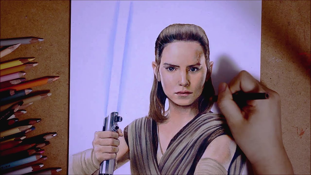 Speed Drawing: Star Wars Rey(Daisy Ridley) ㅣ 스타워즈 레이 그리기 (데이지 리들리) ㅣ ...