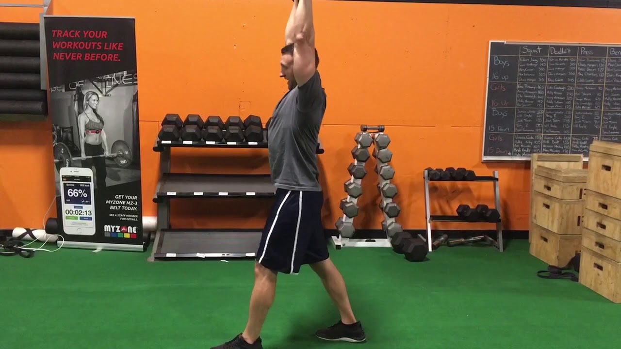 Split-Stance Dumbbell Overhead Press - YouTube