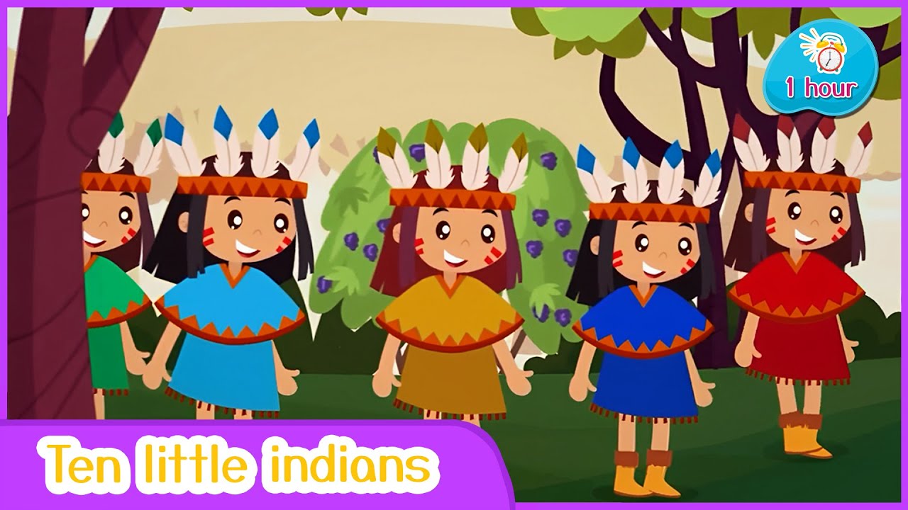 🔟Ten little indians🏹 - 1 hour - Nursery Rhymes and Kids Songs - YouTube ...